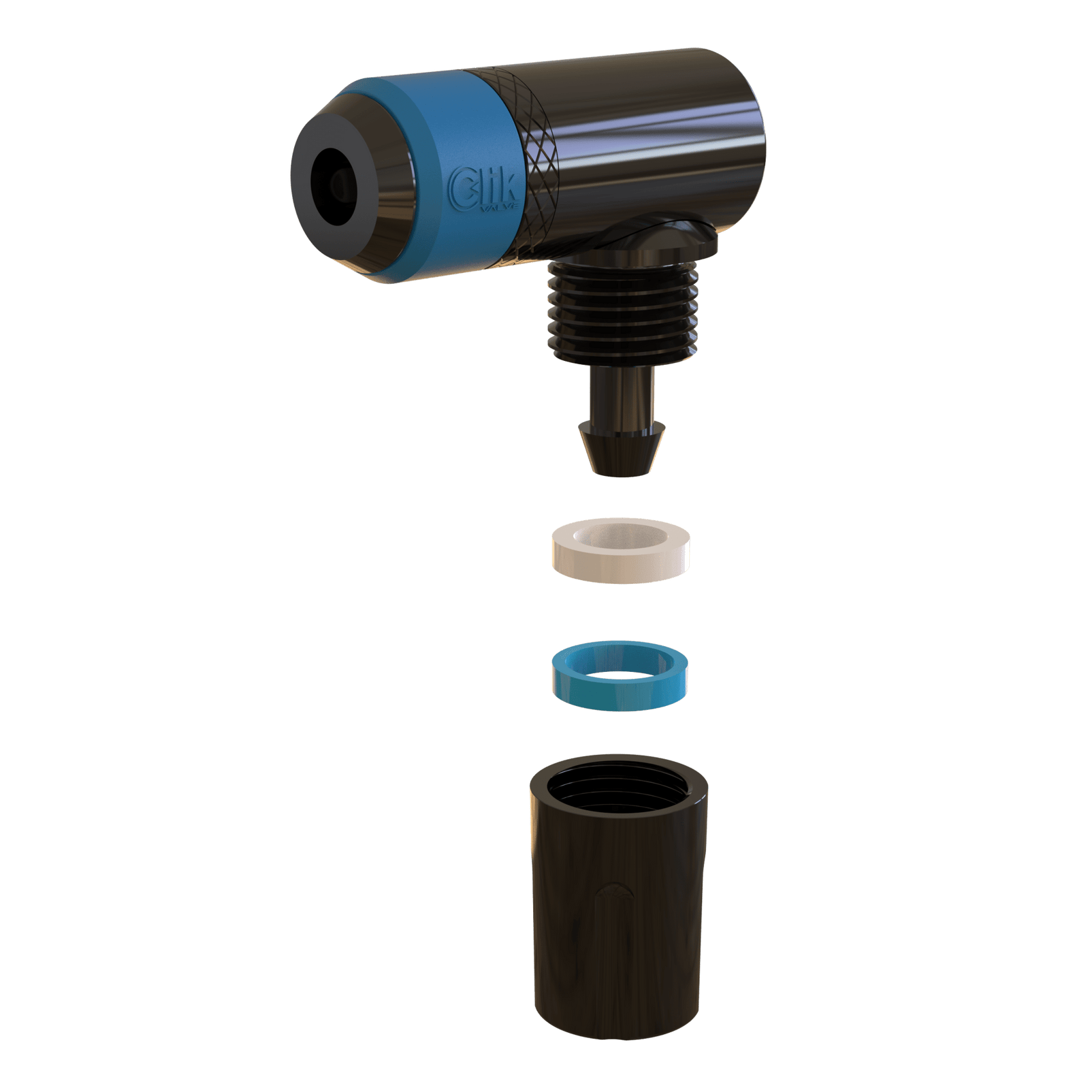 Clik 2-in-1 Right Angled Pump Head & Removeable Pump Adapter (Aluminum